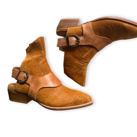 Antelope | Shoes | Antelope Bootie Suede Slingback Ankle Boots Camel ...